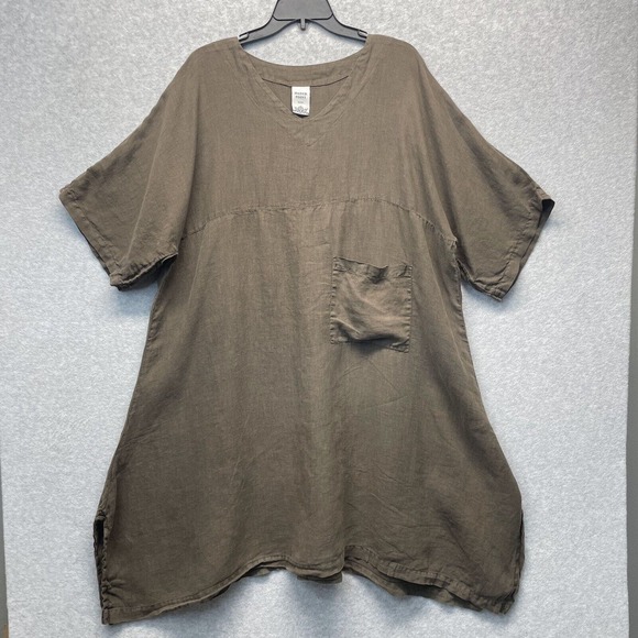 Match Point | Dresses | Match Point Linen Dress Womens Plus 2x Brown ...